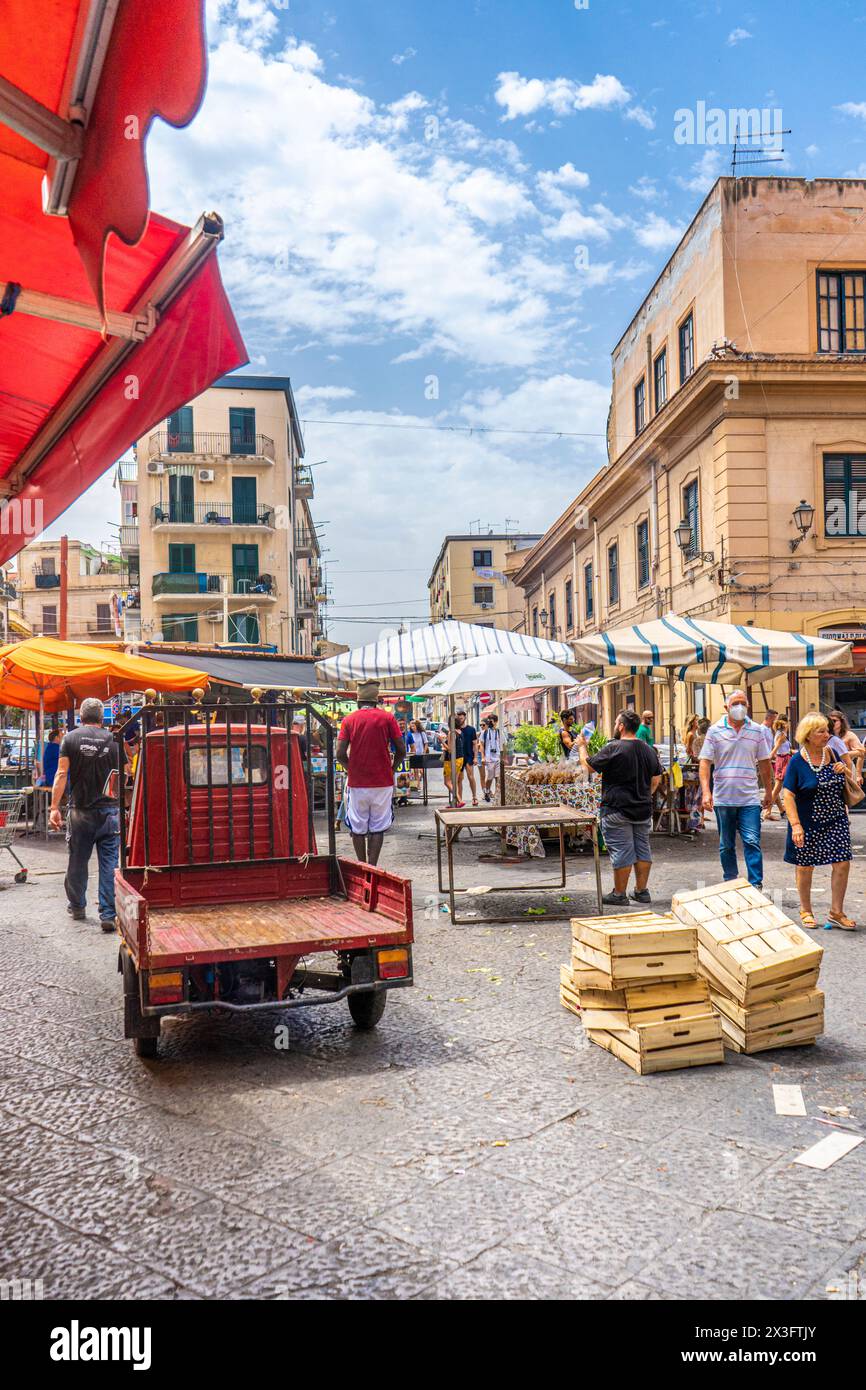 Ballaro Market in Palermo. Ballarò represents the oldest and largest ...