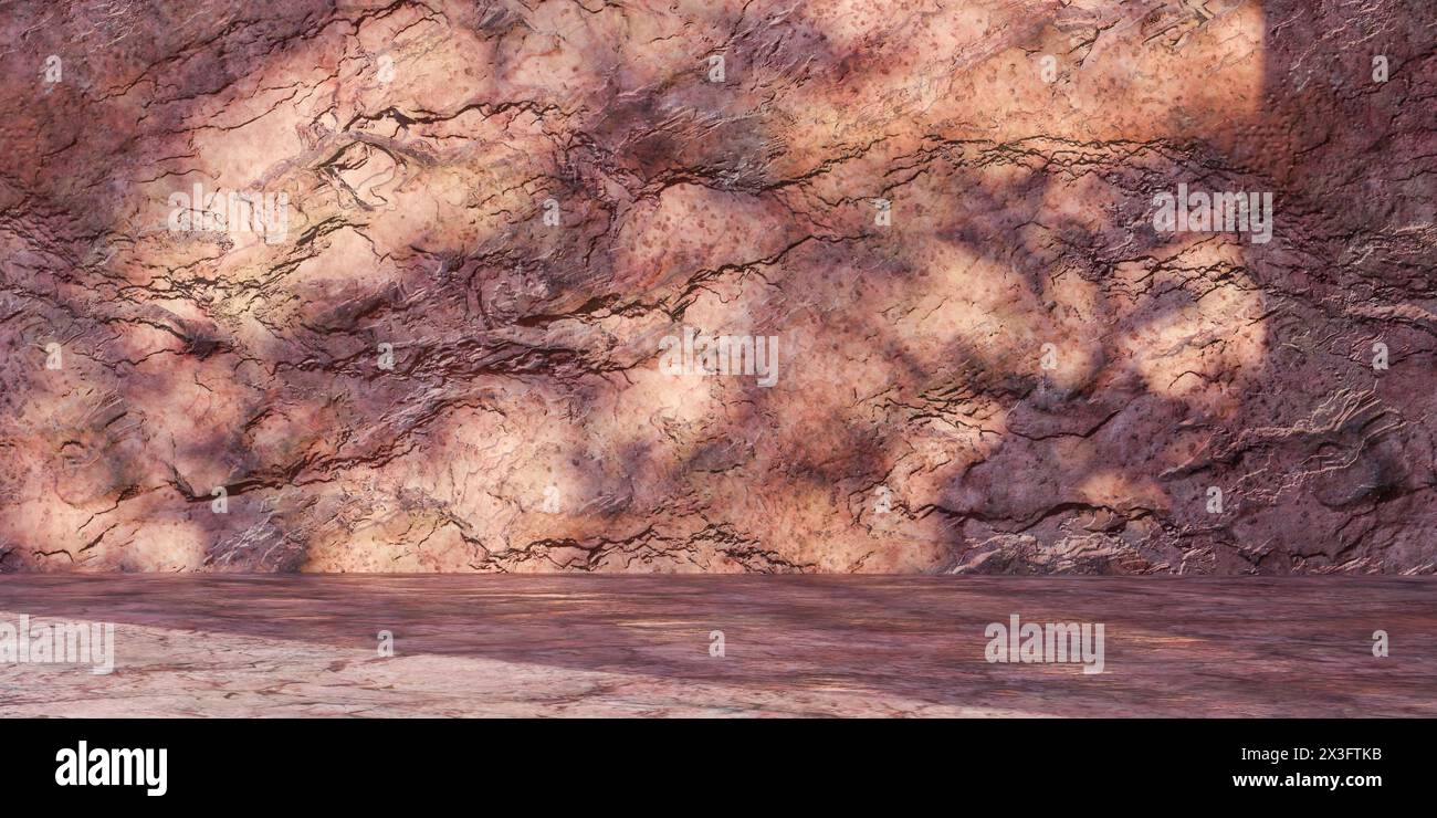 Stone wall with shadow cast 3d render illustration Stock Photo - Alamy