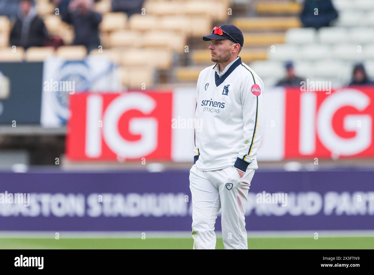 Pictured is Danny Briggs of Warwickshire taken in Birmingham, UK on 26 ...