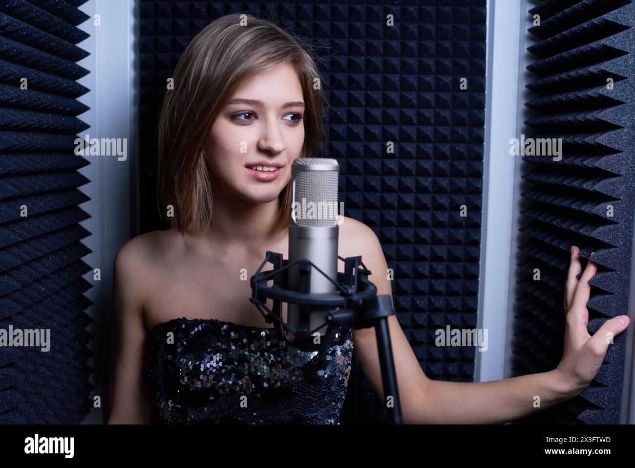 One woman recording studio hi-res stock photography and images - Alamy