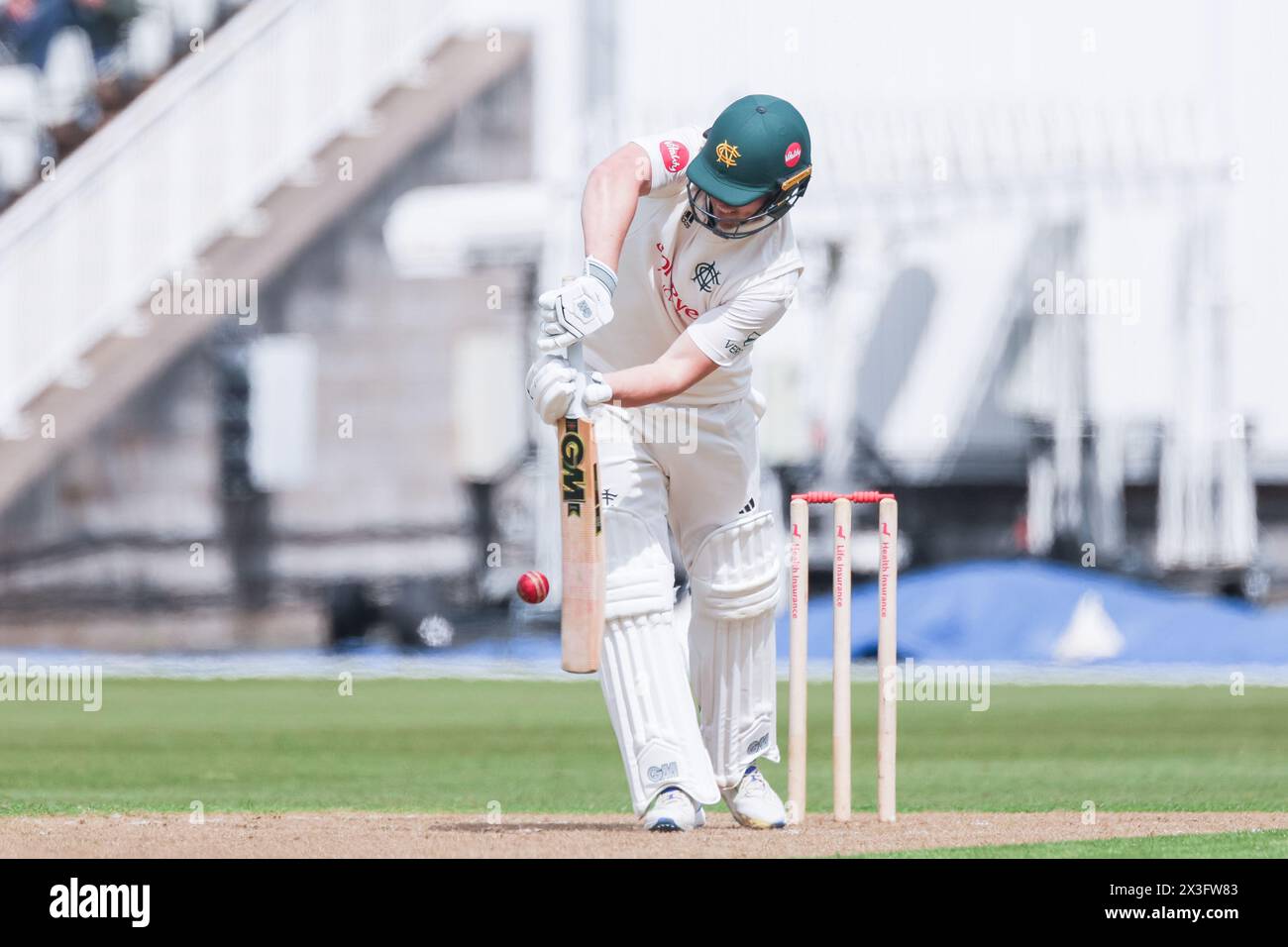 Pictured is Ben Slater of Notts CCC on his way to his half century ...