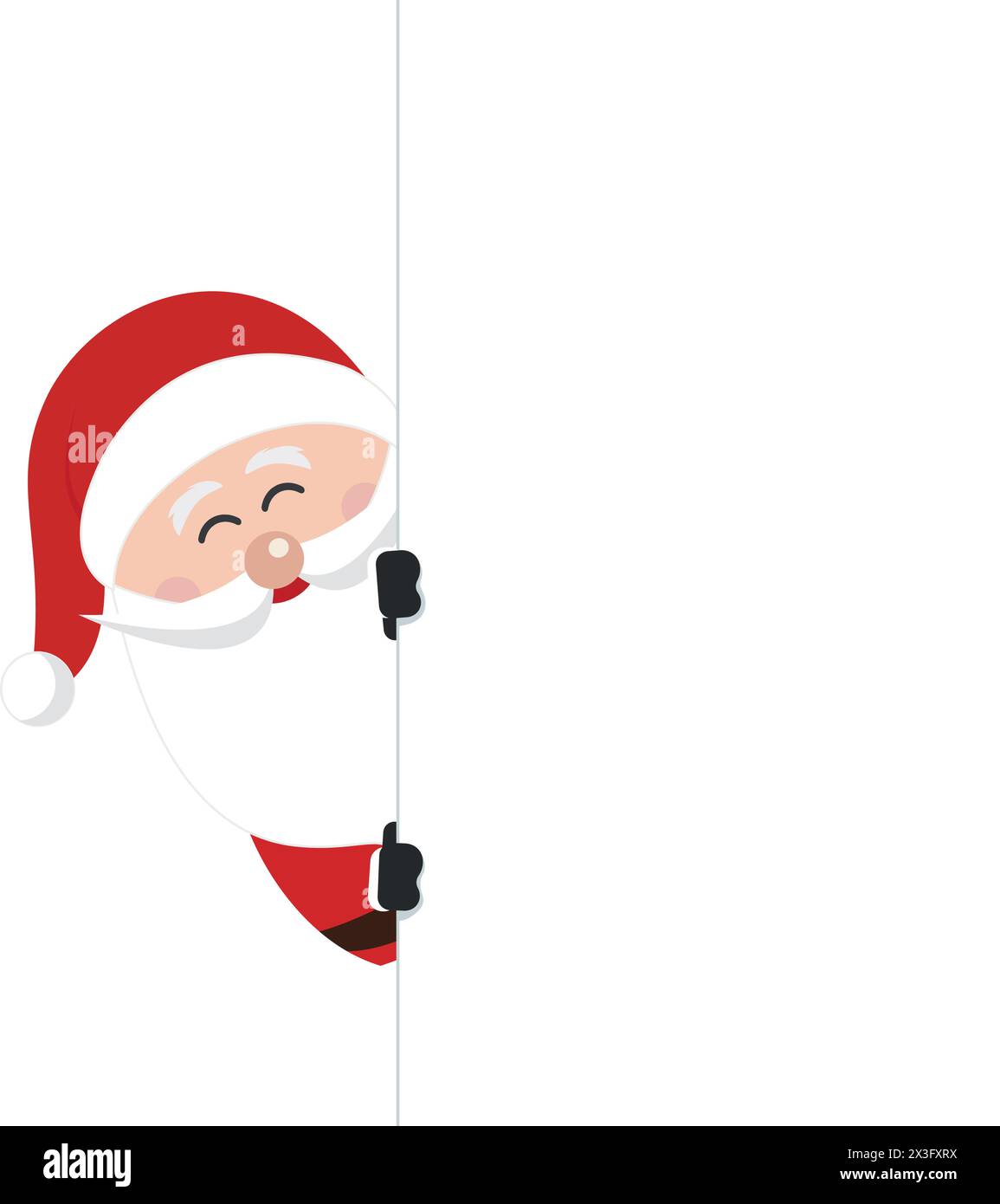 santa behind board isolated background Stock Vector Image & Art - Alamy
