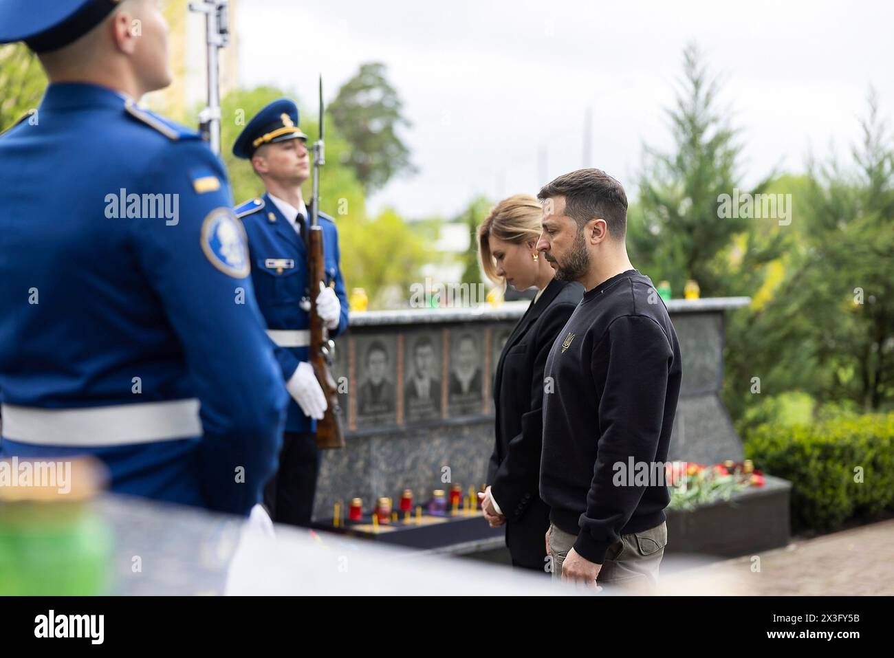 Slavutych, Ukraine. 26th Apr, 2024. Ukrainian President Volodymyr ...