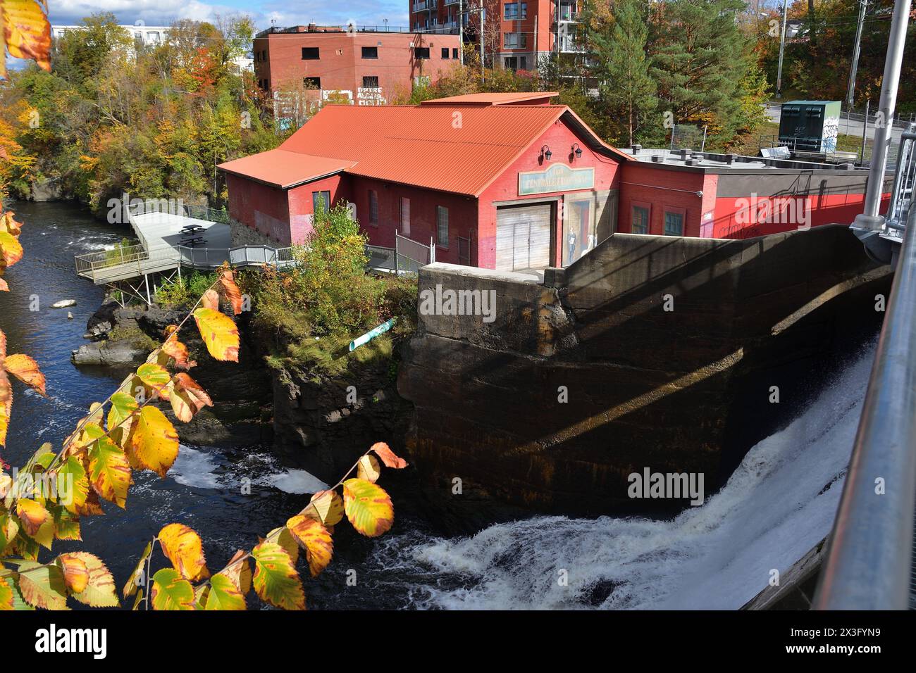 SHERBROOKE, QUEBEC, CANADA - October 10, 2022 Magog River Sherbrooke ...