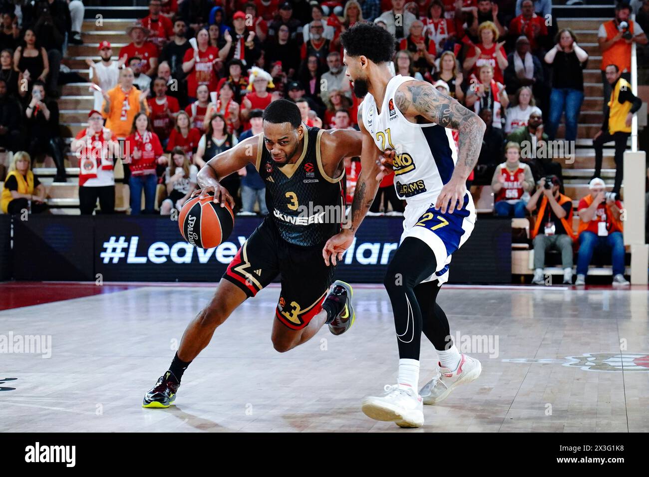Monaco. 26th Apr, 2024. Monaco player Jordan Loyd (L) and Tyler Dorsey ...