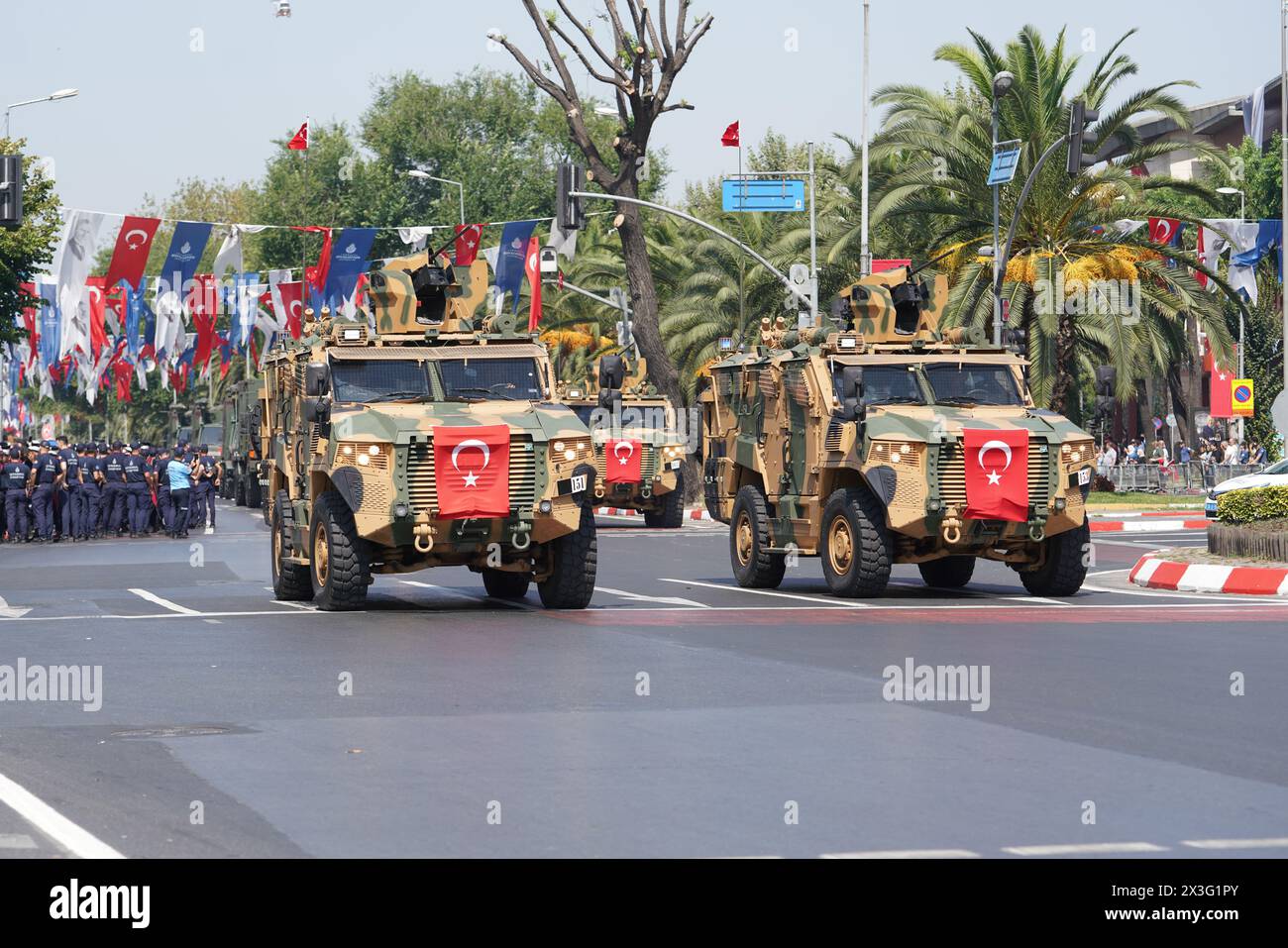 ISTANBUL, TURKIYE - AUGUST 30, 2023: Military vehicles parade during ...