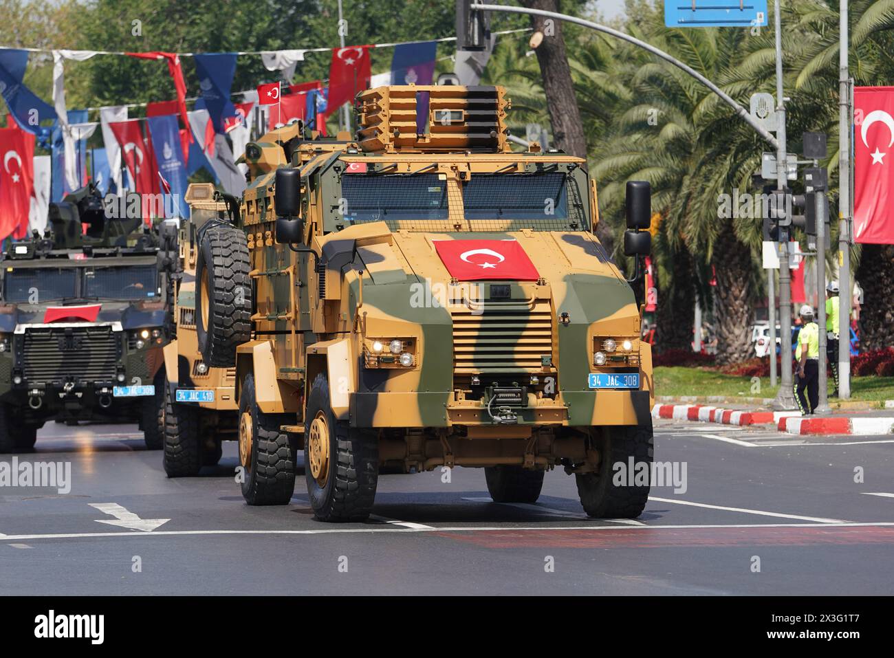 ISTANBUL, TURKIYE - AUGUST 30, 2023: Military vehicles parade during ...