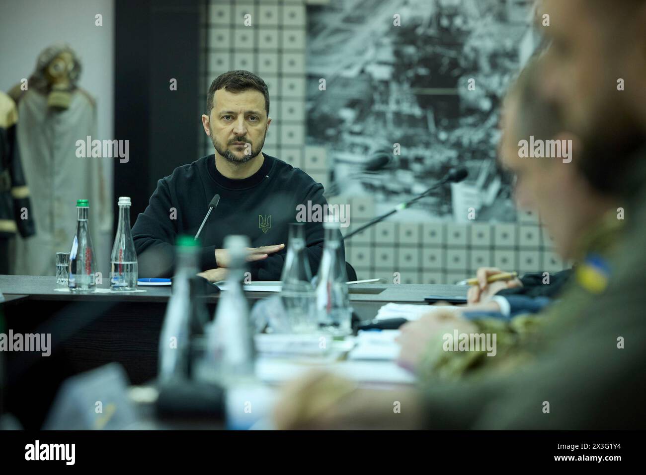 Slavutych, Ukraine. 26th Apr, 2024. Ukrainian President Volodymyr ...