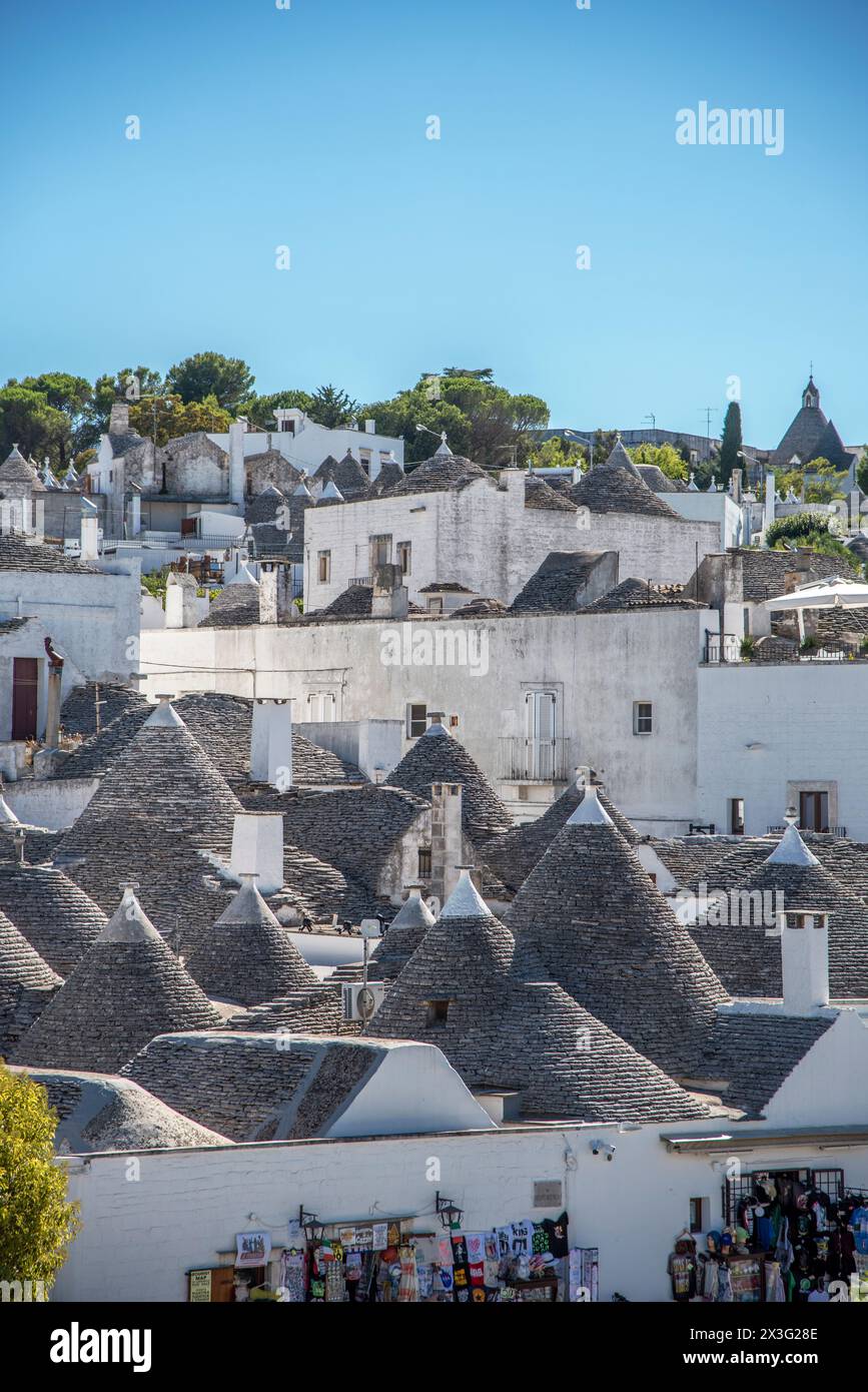 Panoramic view of Alberobello Trulli. Trullo is a traditional Apulian ...