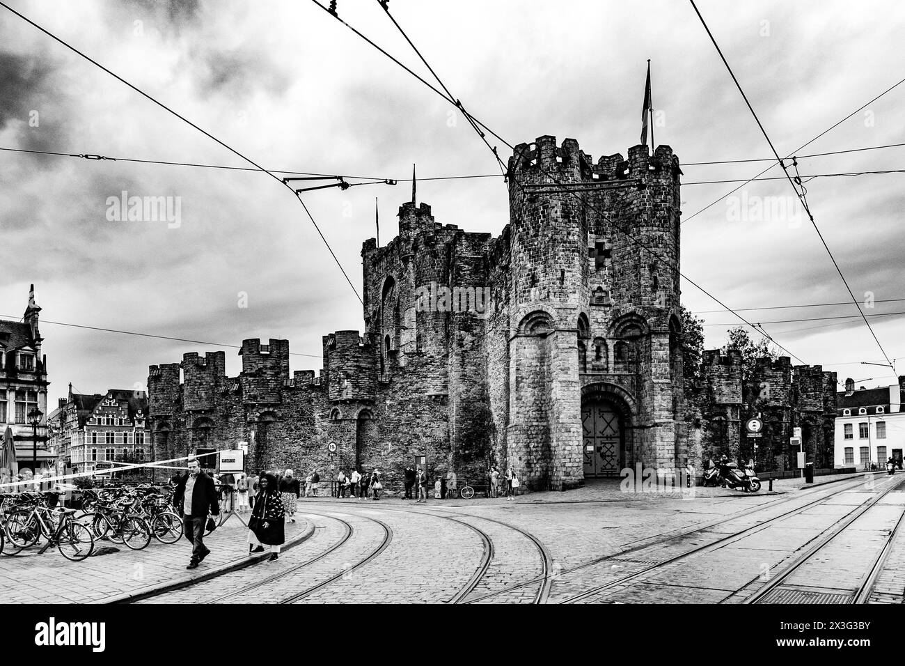 Medieval castle gravensteen Black and White Stock Photos & Images - Alamy