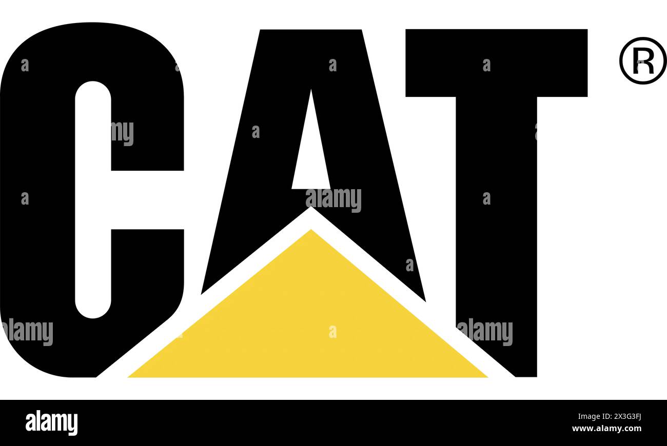 New York, USA - 9 March 2024: CAT Caterpillar Company Logo, Corporation ...