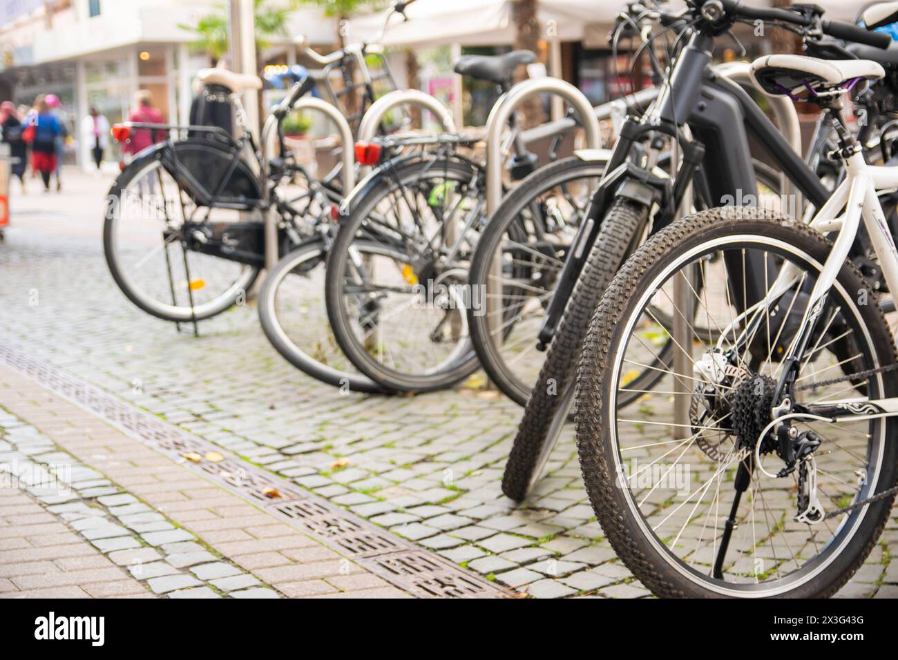 Germany woman lifestyle bicycle ride urban city hi-res stock ...