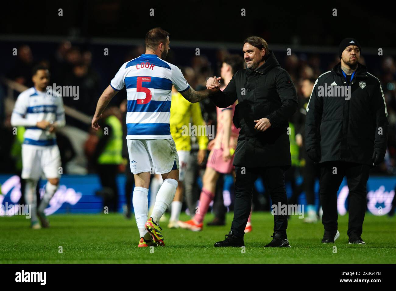LONDON, UK - 26th Apr 2024: Leeds United manager Daniel Farke shakes ...