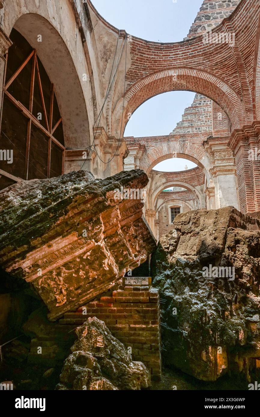 Massive stone columns, now rubble piled in the ruins of the former 15th ...