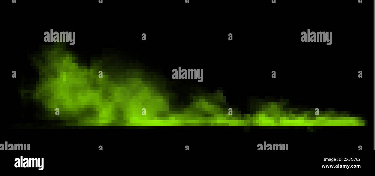 Green smoke transparent on black background. Bad smells most toxic smog ...