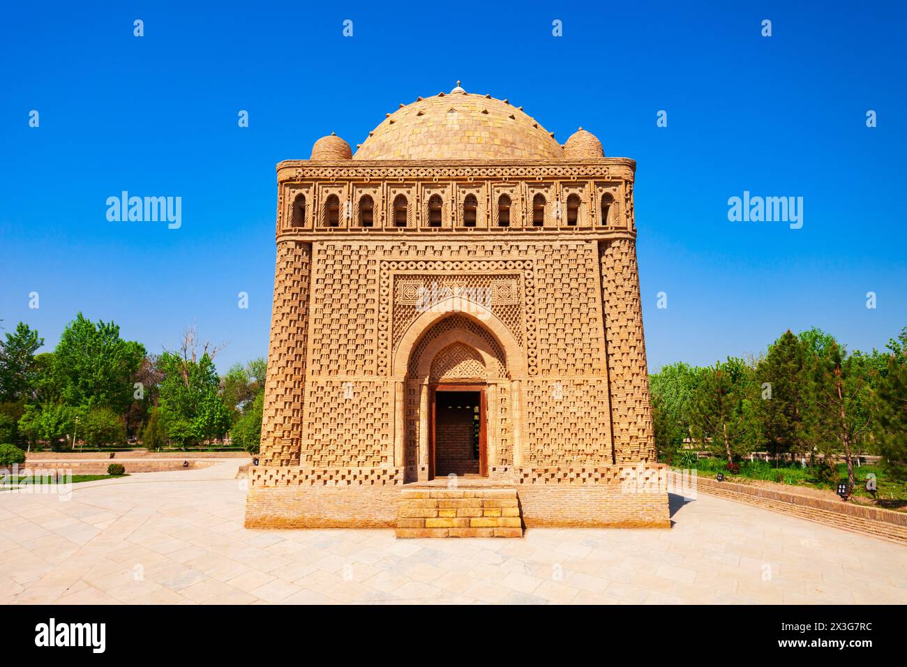 The Samanid Mausoleum, built in the 10th century is located in Bukhara ...