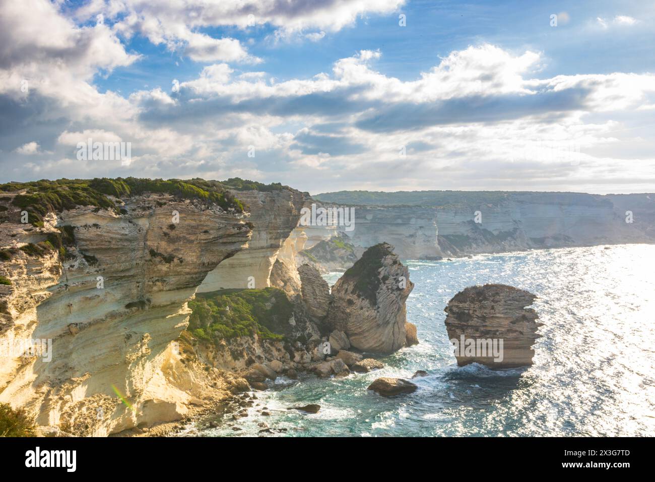Bonifacio town, medieval citadel in Corsica Island, France Stock Photo ...