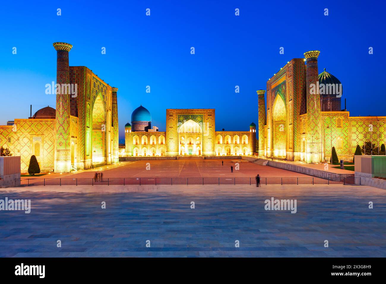 Registan Ulugh Beg Madrasah, Sher Dor Madrasa and Tilya Kori Madrassah ...