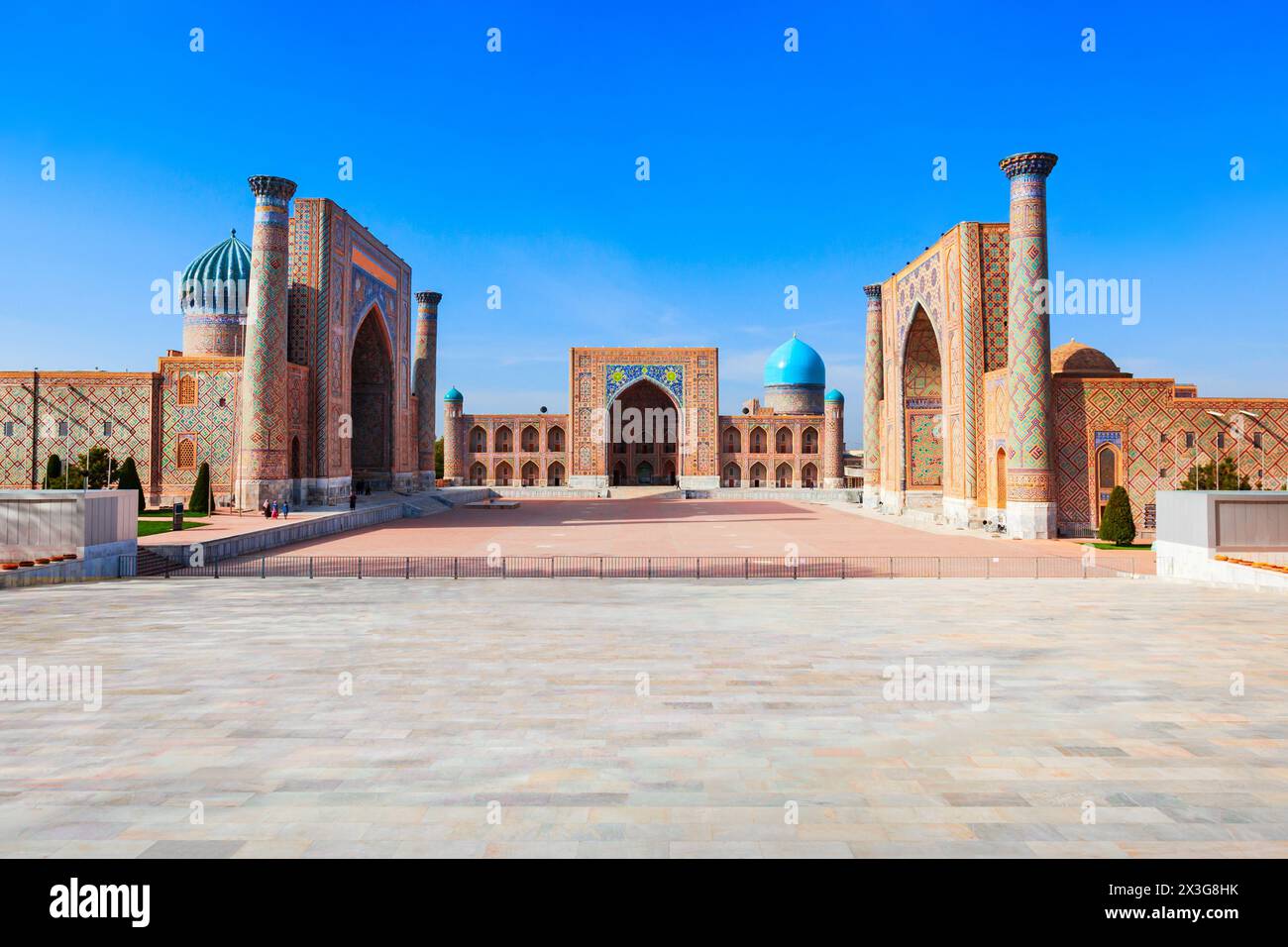 Registan Ulugh Beg Madrasah, Sher Dor Madrasa and Tilya Kori Madrassah ...