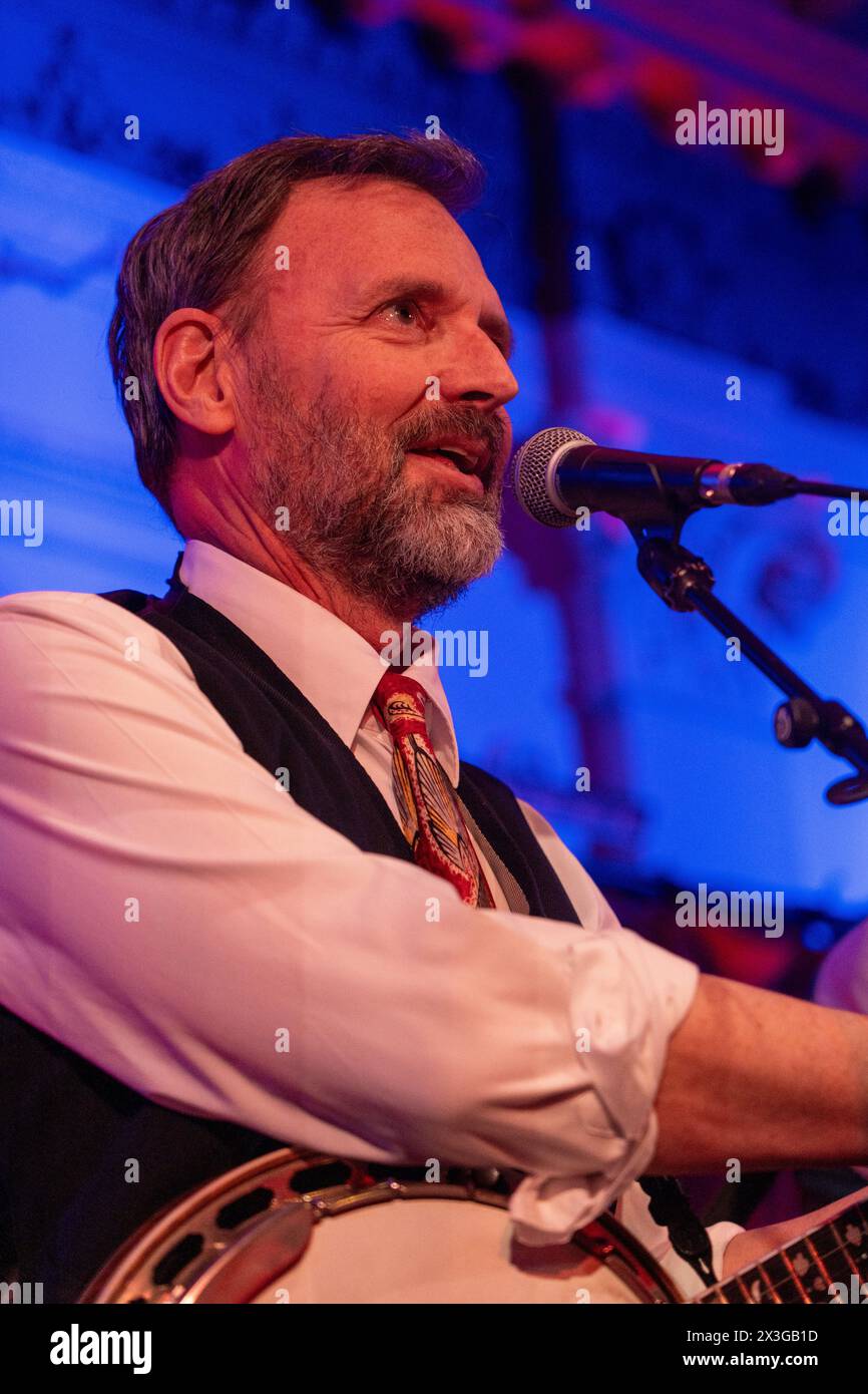 London, UK. Friday, 26 April, 2024. Tim Dowling of Police Dog Hogan ...