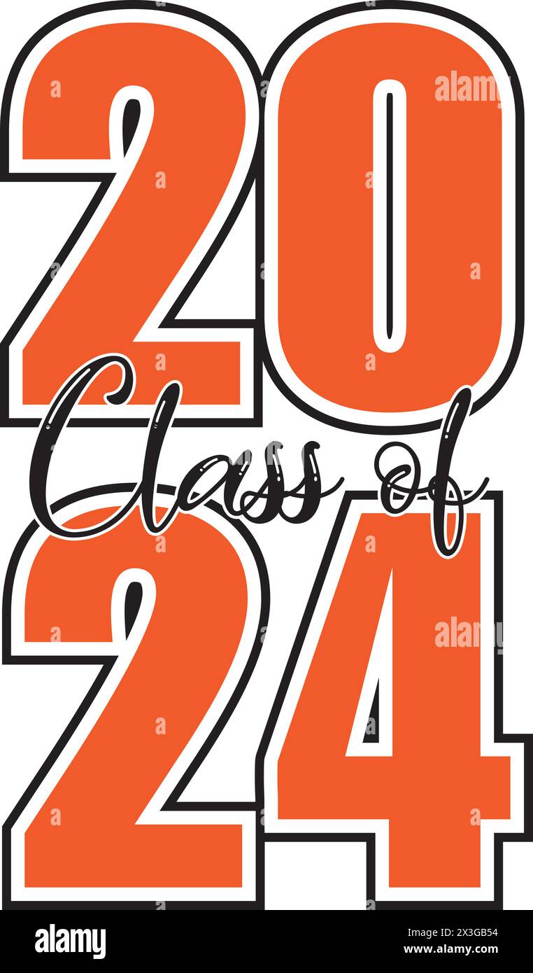 Class of 2024 Stacked Black and White Banner Stock Vector Image & Art ...