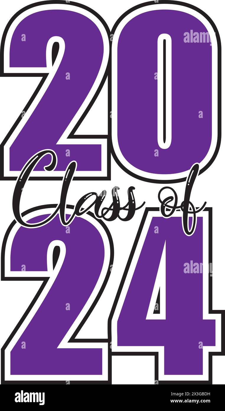 Class of 2024 Stacked Black and White Banner Stock Vector Image & Art ...