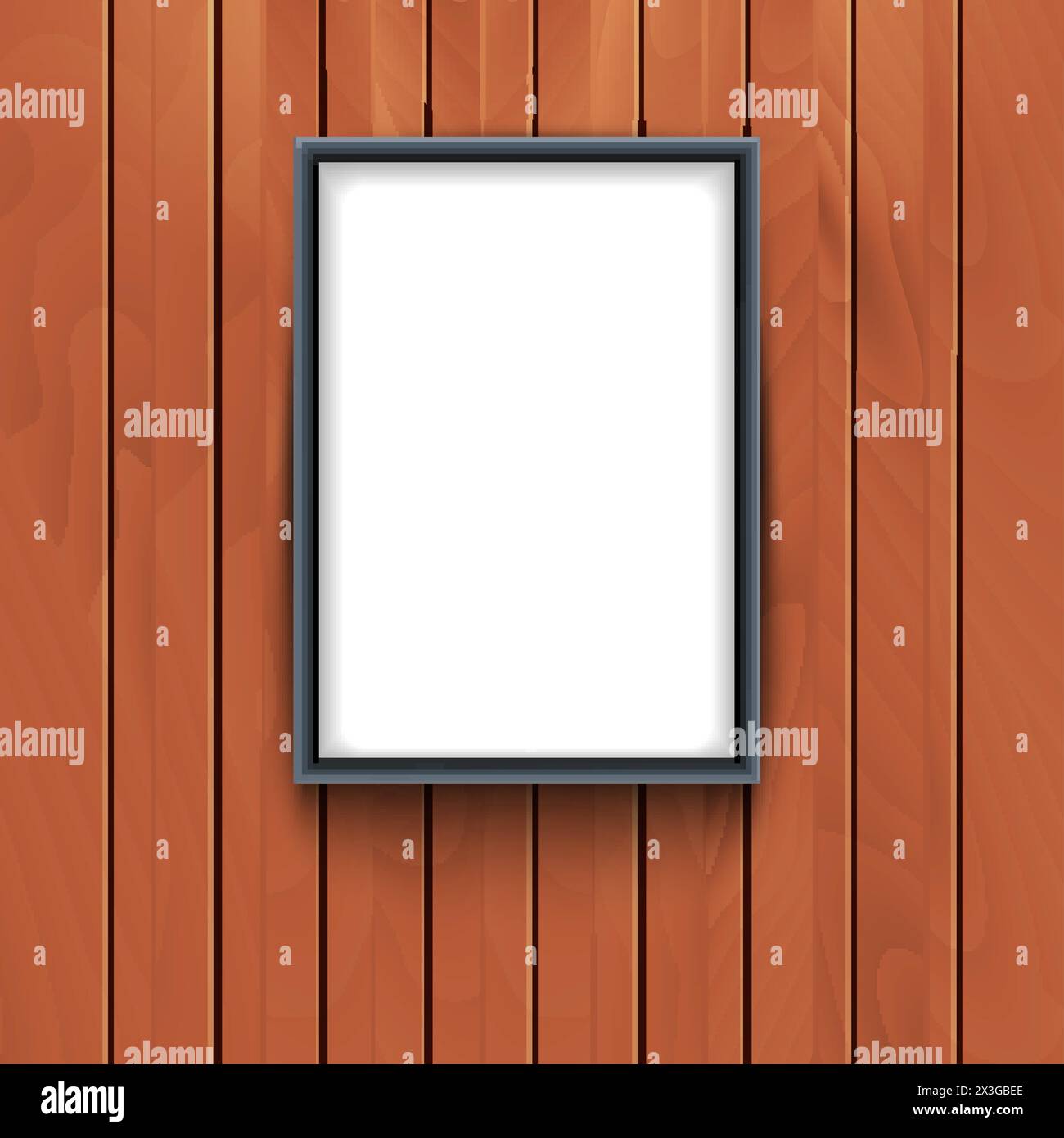 Vector frame on wooden wall background. Photo art decorative empty ...