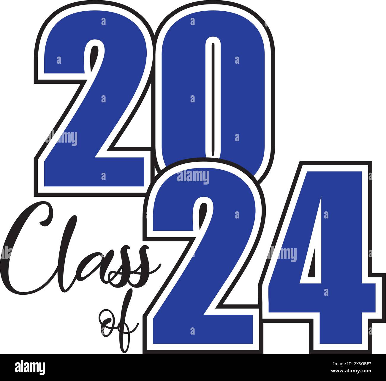 Class of 2024 Stacked Black and White Banner Stock Vector Image & Art ...