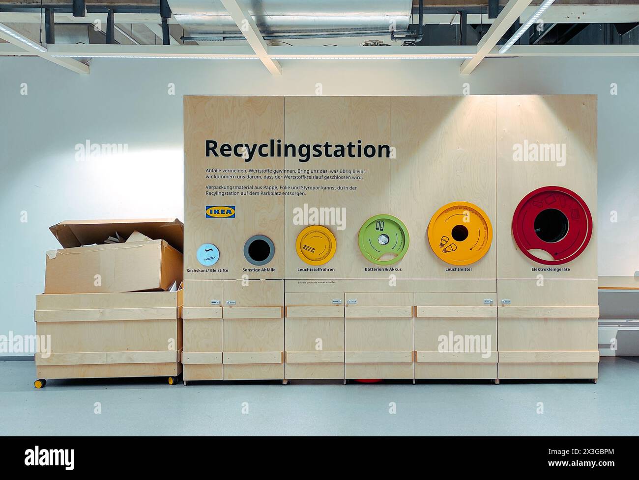 Berlin, Germany - February 21, 2024: IKEA Recycling station (collection ...