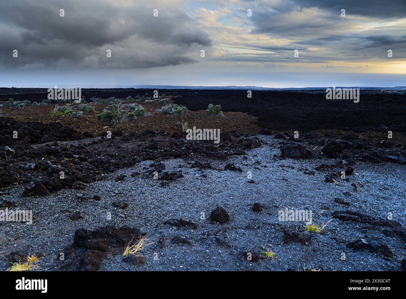 A barren land at the sunset on Big Island, Hawaii Stock Photo - Alamy