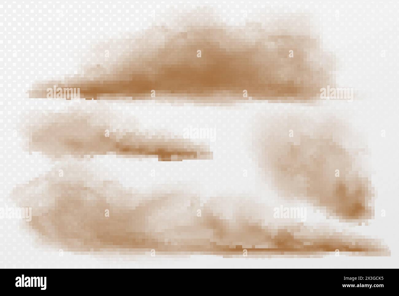Dust and sand clouds on transparent background. Vector illustration ...