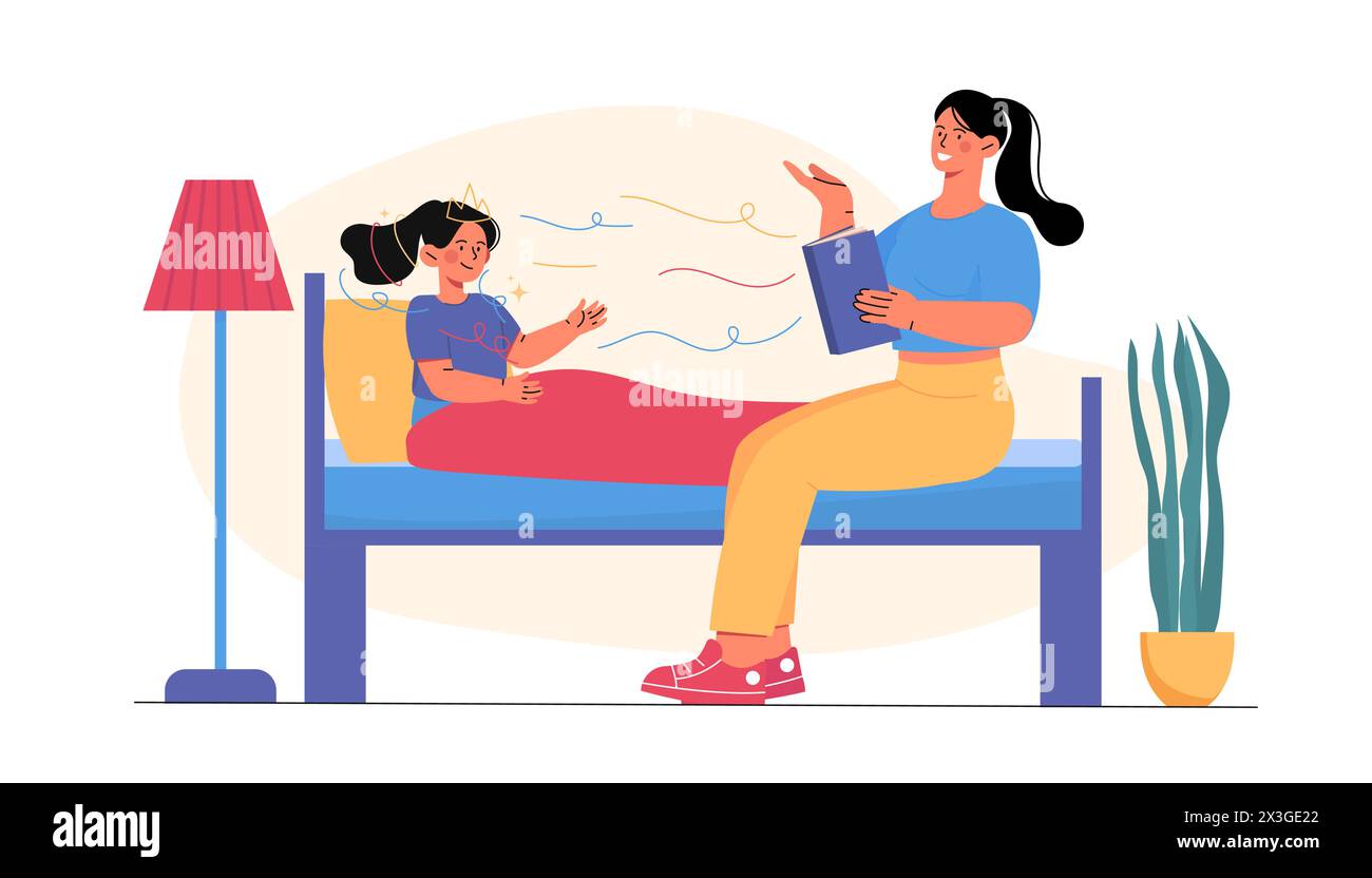 Mother read fairy tales vector Stock Vector Image & Art - Alamy