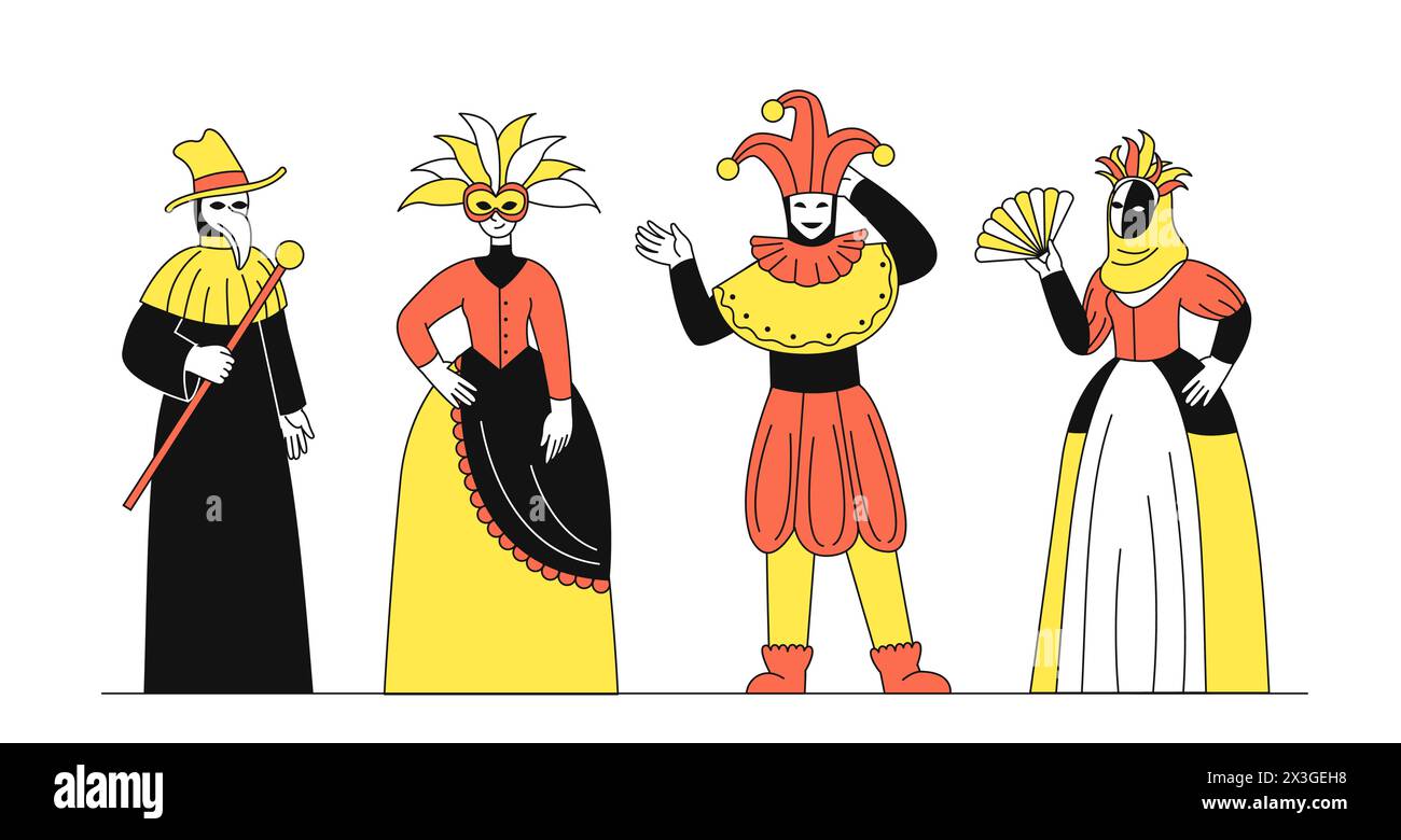 People with masquerade vector simple Stock Vector Image & Art - Alamy