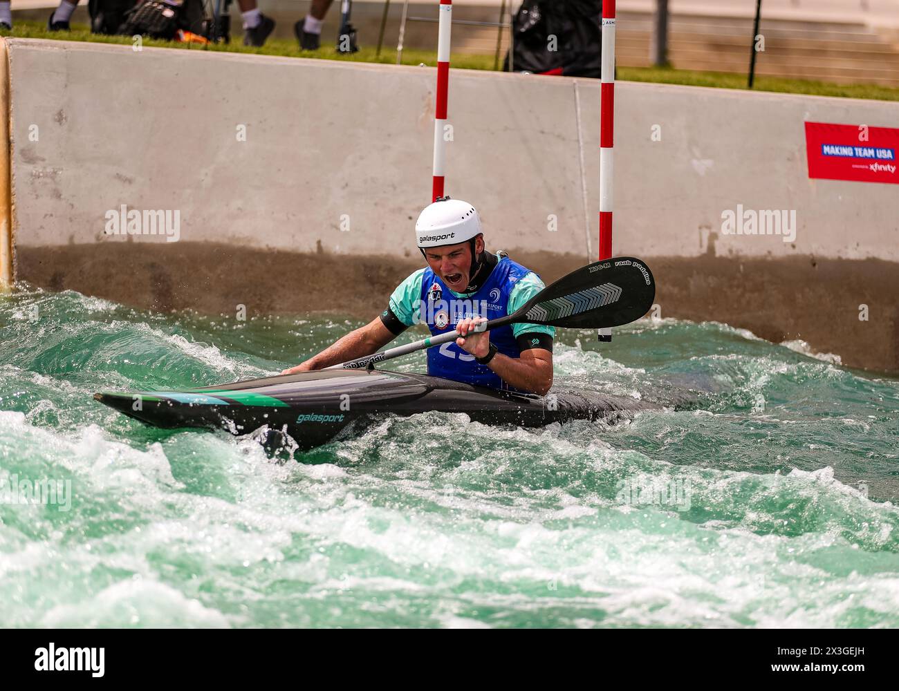 Lane. 26th Apr, 2024. competes in US Olympic Team Trials for Canoe ...