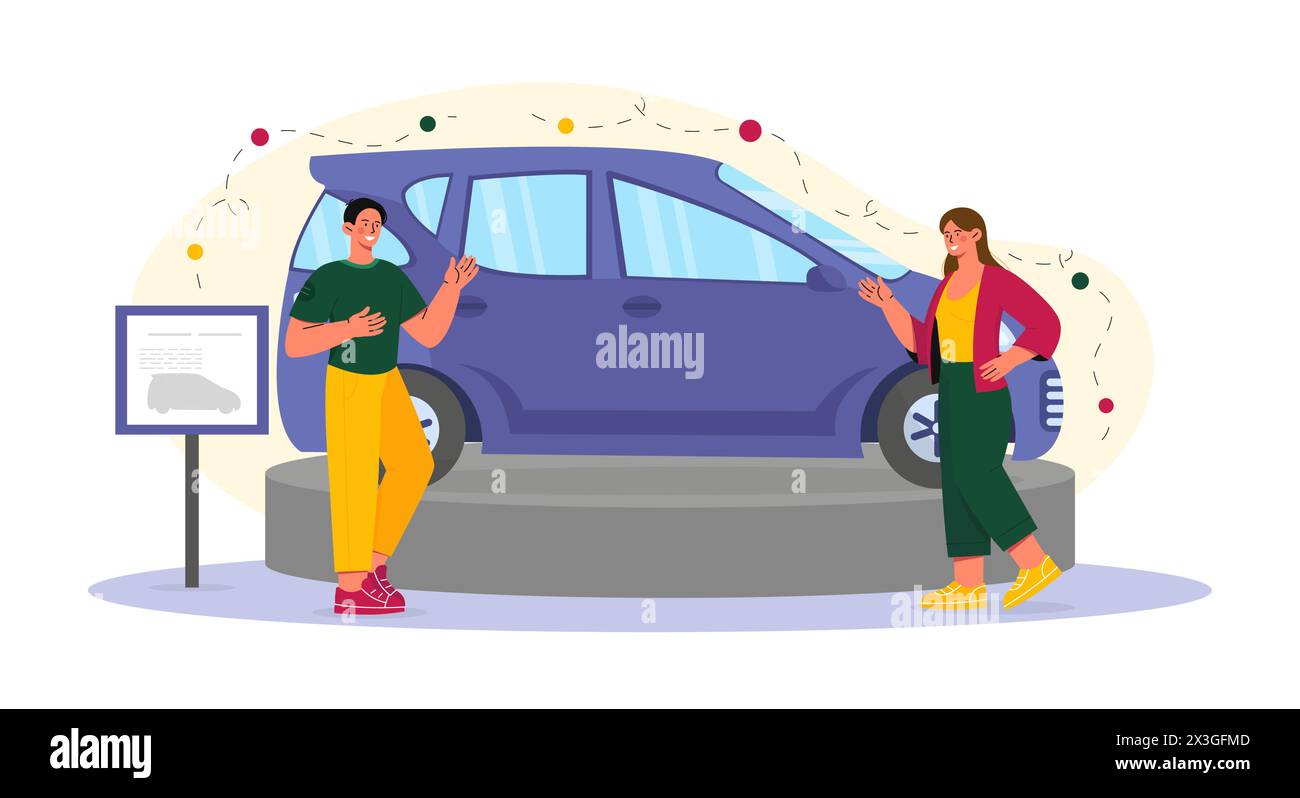 Buying family car Stock Vector Images - Alamy