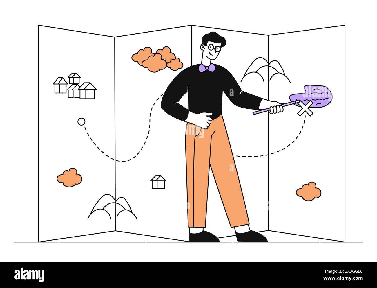 Guide with map vector simple Stock Vector Image & Art - Alamy