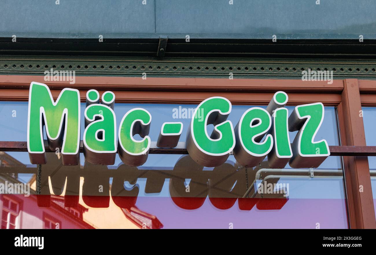 QUEDLINBURG, GERMANY - September 6, 2023: Logo lettering above entrance ...