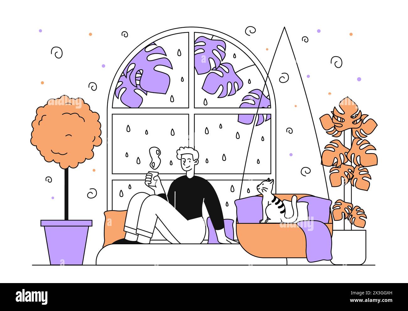 Rear view man looking Stock Vector Images - Alamy