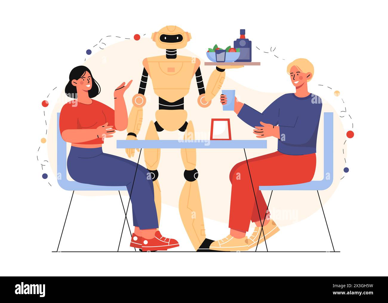 Robot waiter Stock Vector Images - Alamy