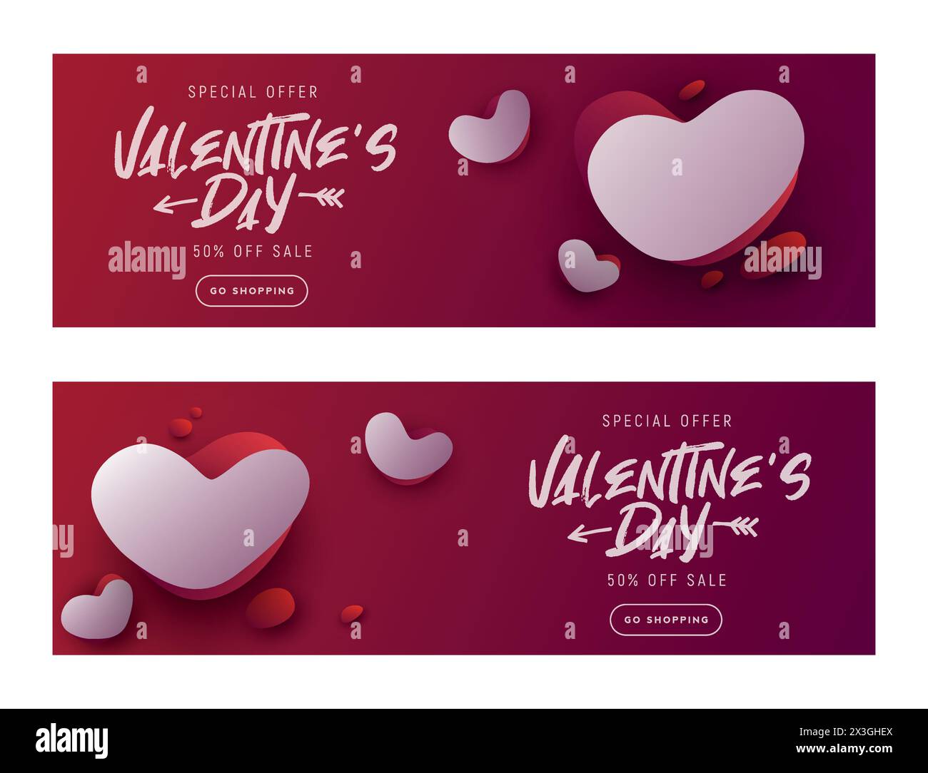 Valentines day sale backgrounds with dynamic shapes composition ...