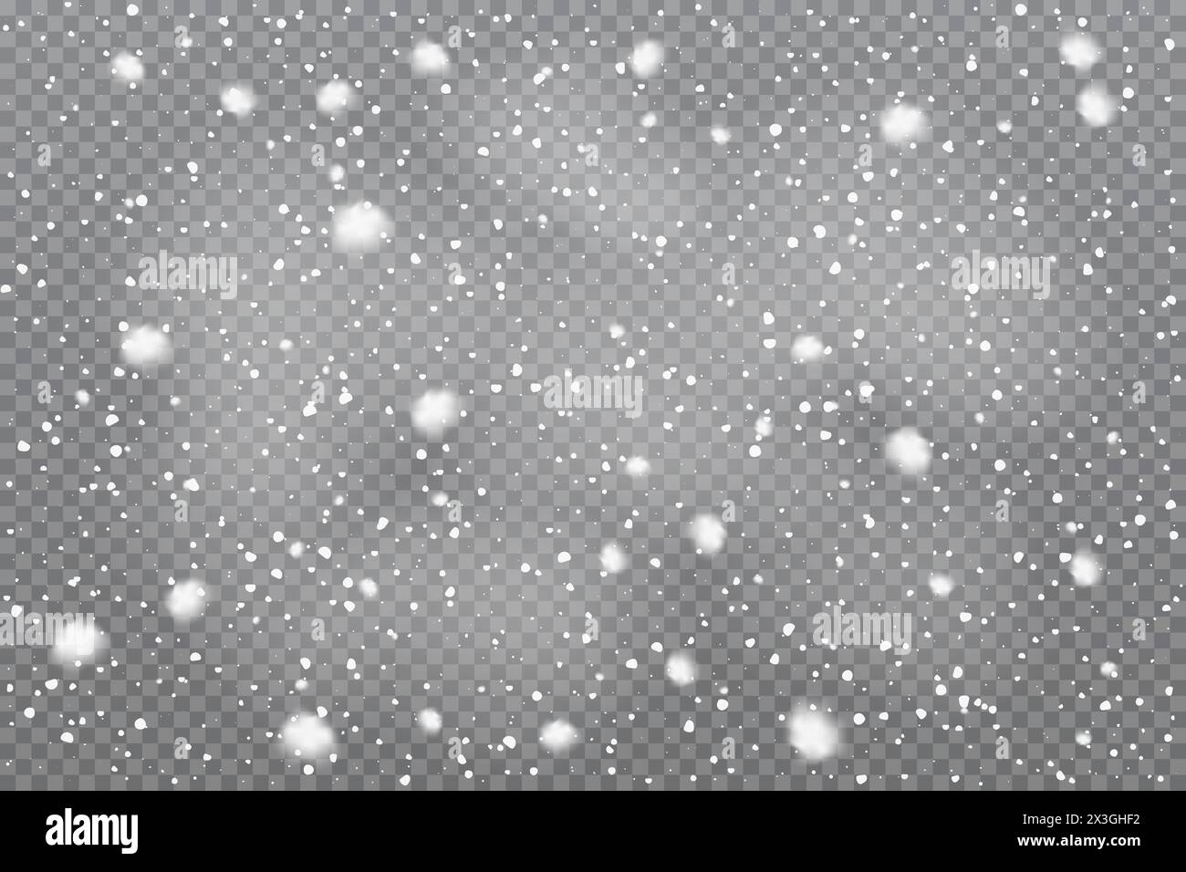 Realistic falling snow on transparent background. Vector illustration ...