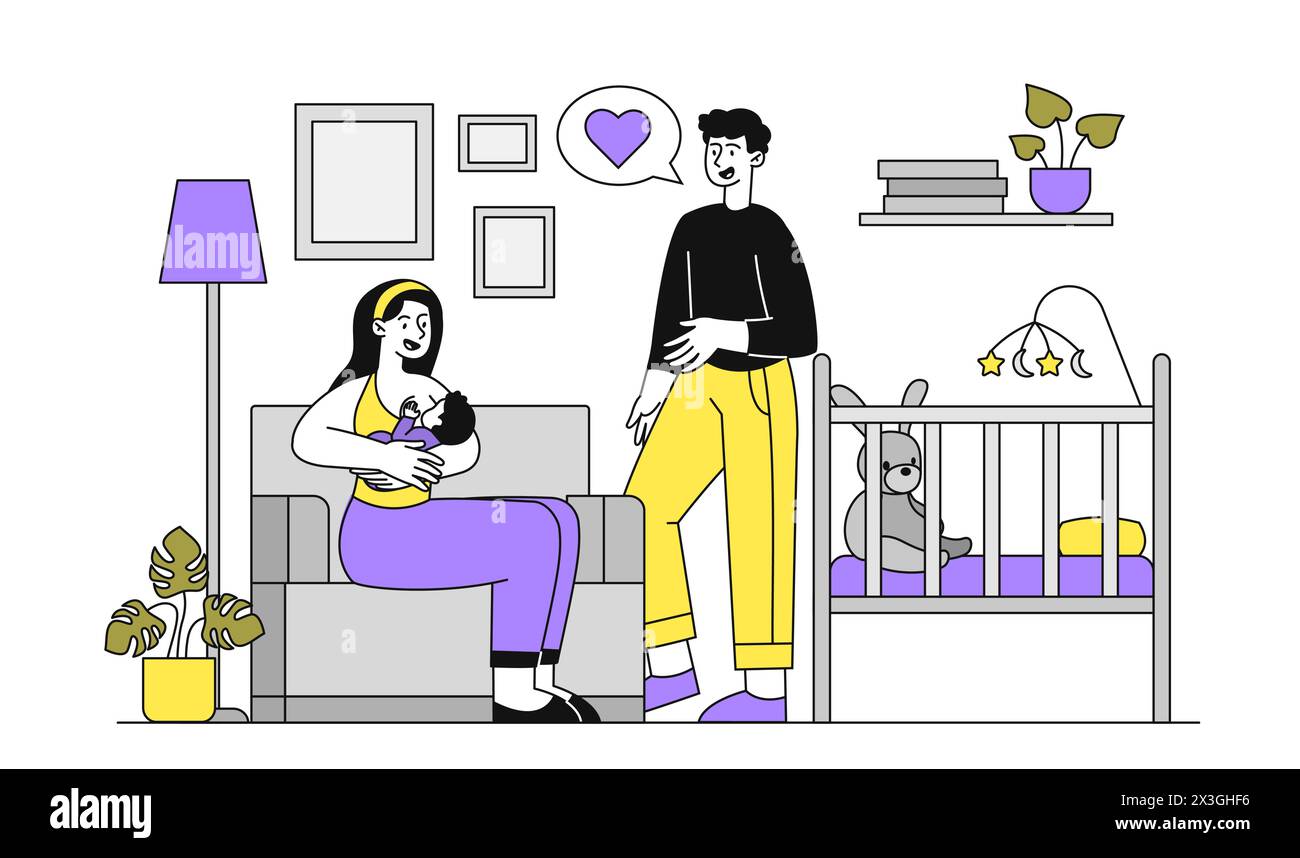 Parents adult children baby Stock Vector Images - Alamy