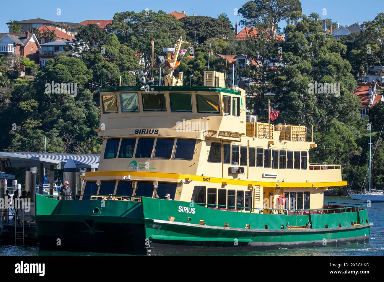 Sydney ferry, the MV Sirius first fleet class ferry in Mosman Bay on ...
