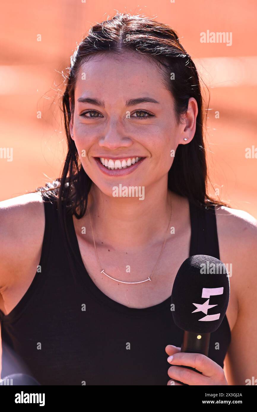 Paris, France. 11th Apr, 2024. Alize Lim journalist for Eurosport ...