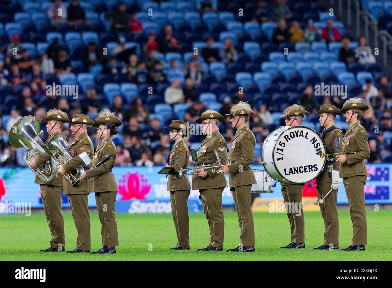 Sydney, Australia. 26th Apr, 2024. The Royal NSW Lancers Band perform ...