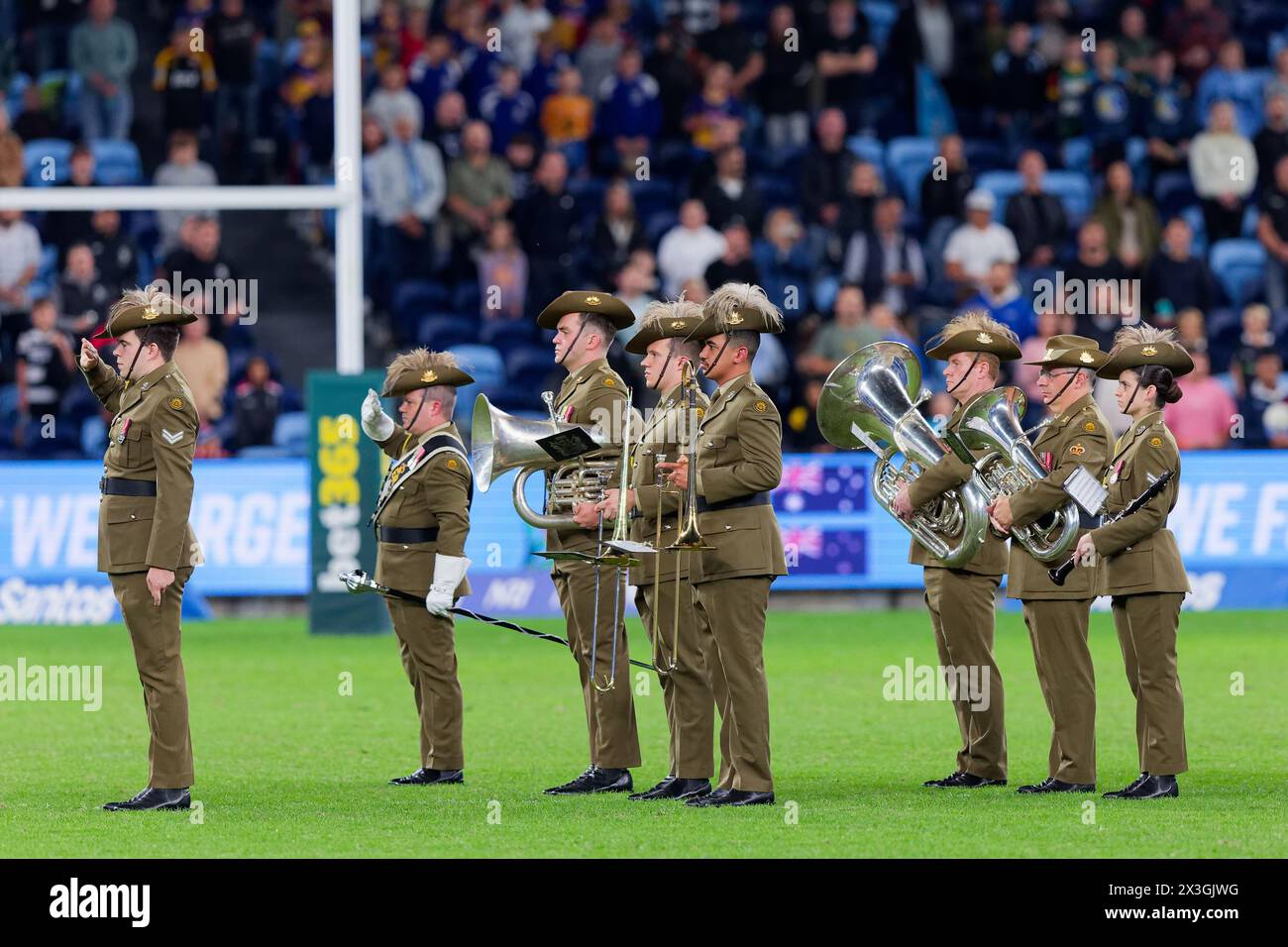 Sydney, Australia. 26th Apr, 2024. The Royal NSW Lancers Band perform ...