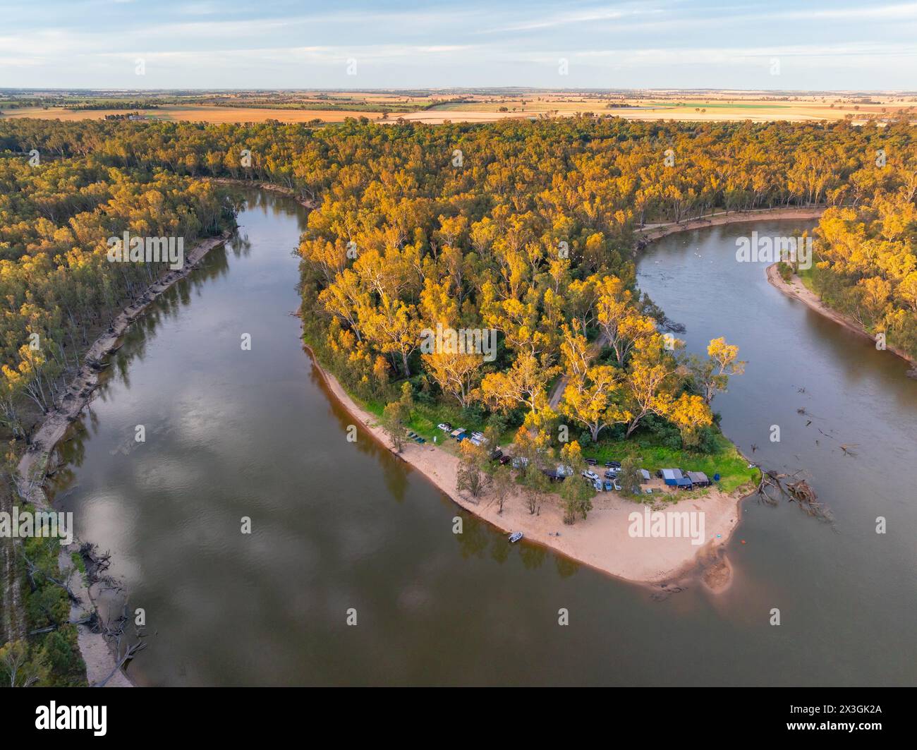 Aerial view of a bush campsite with a on a hi-res stock photography and ...
