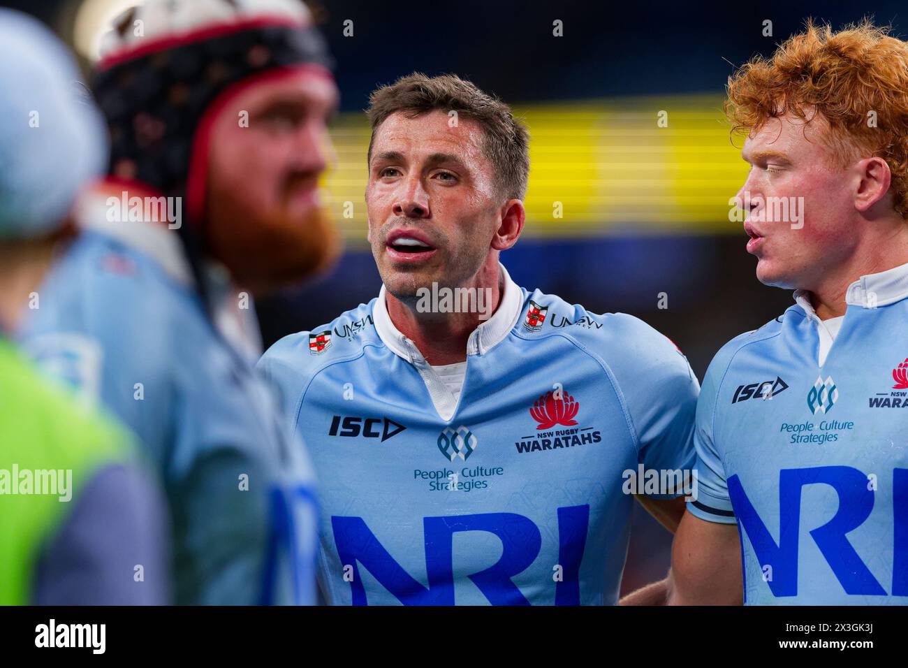Sydney, Australia. 26th Apr, 2024. Jake Gordon of the Waratahs looks on ...