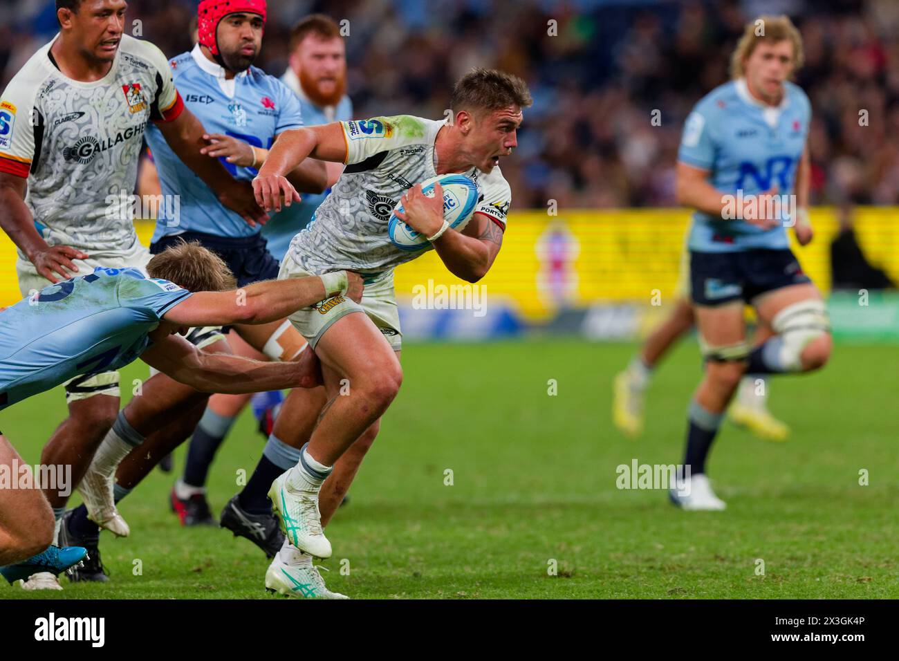 Sydney, Australia. 26th Apr, 2024. Cortez Ratima of the Chiefs is ...