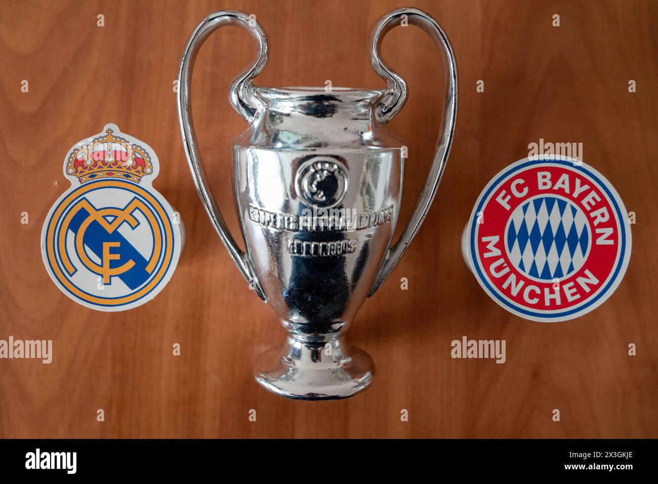 April 21, 2024, London, United Kingdom. Emblems of football clubs ...